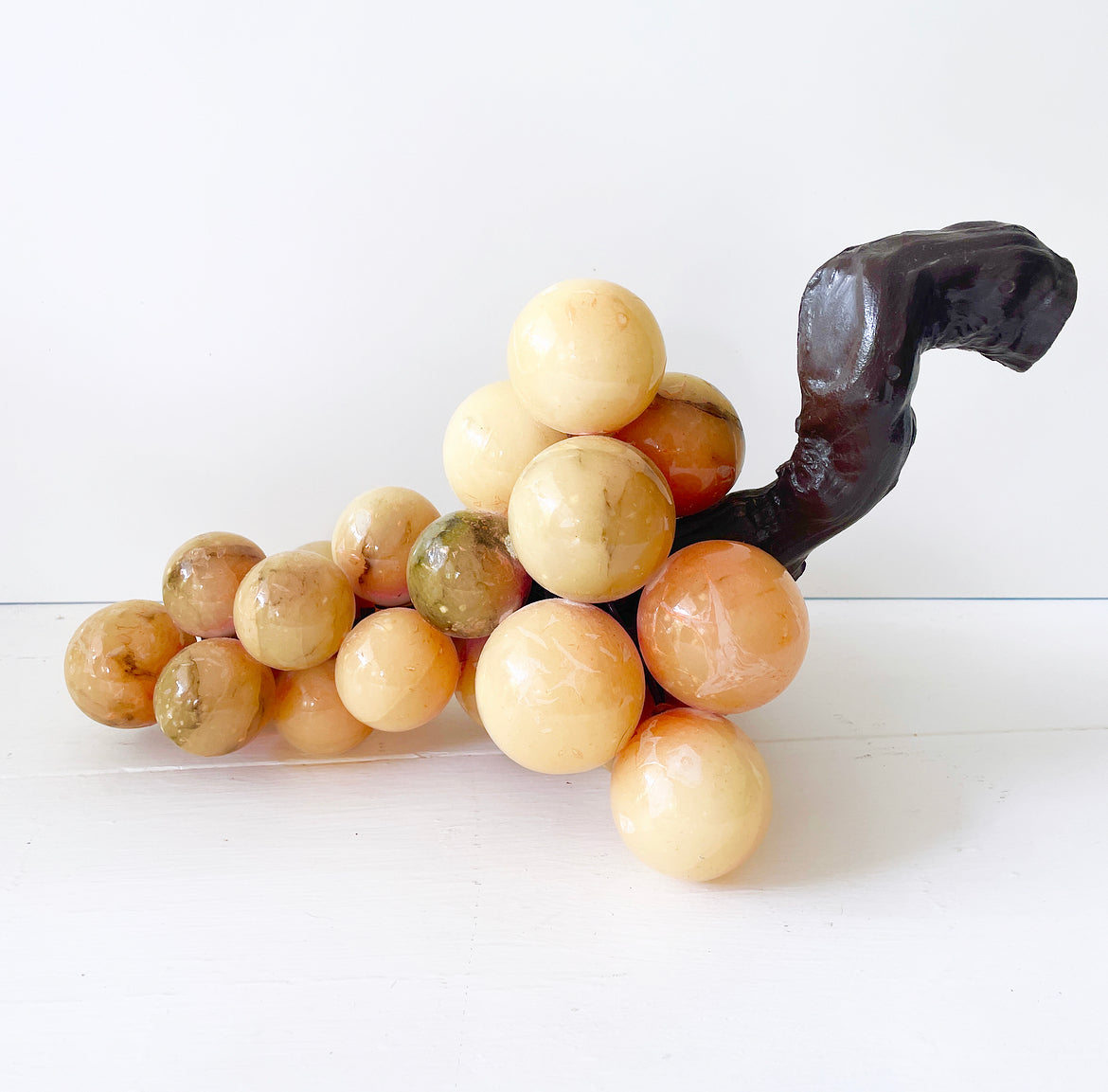 Vintage Alabaster Grape Sculpture (In the manner Italian Firm Prof. G ...